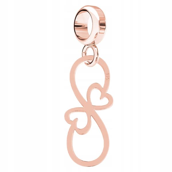 Forgyldt Infinity Heart Charm med Infinity Eight Heart 925 SØLV | CDON