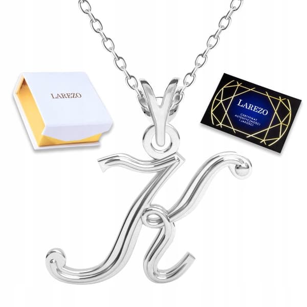 Silverhalsband med bokstaven K bokstaven initialt alfabetnamn SILVER ...