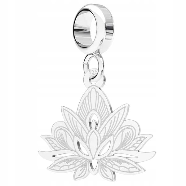 Hopeinen hurmaa kukka Lotus Flower Koriste lootuskukka SILVER 925 | CDON