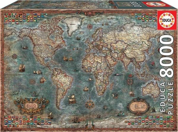 Educa Puzzle 6,000 pieces Historical map of the world | CDON