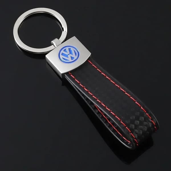 Leather Car Logo Keychian for Volkswagen Golf Passat Jetta Touareg ...
