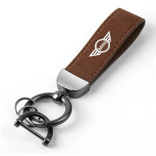 High-Grade Car Suede Leather Keychain Hanging Metal Keyring For BMW ...