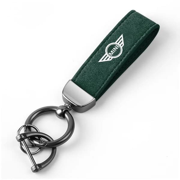 High-Grade Car Suede Leather Keychain Hanging Metal Keyring For BMW ...