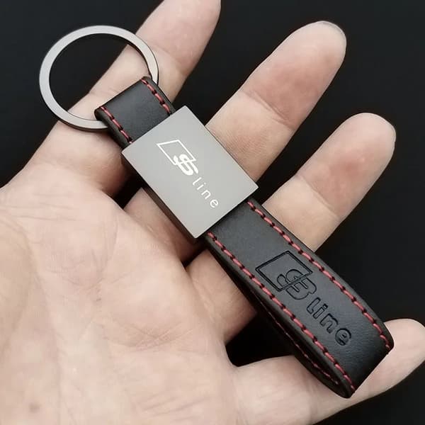 Leather Metal Keyring Logo Car Keychain For Audi A3 A4 A5 A6 A7 A8 A1 ...