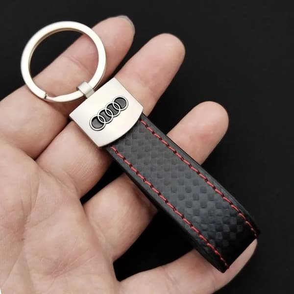 Leather Metal Keyring Logo Car Keychain For Audi A3 A4 A5 A6 A7 A8 A1 ...