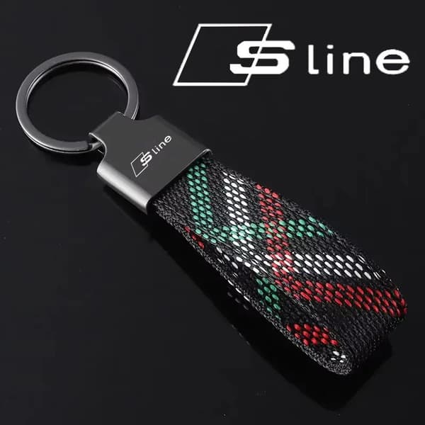 Webbing Key Chain Holder Pendant Car Keyring for Audi Sline Quattro RS ...