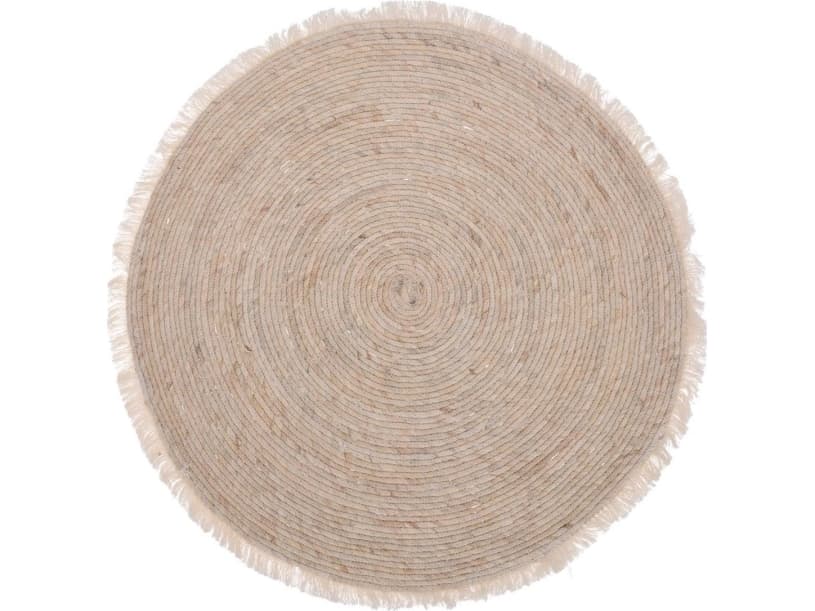 H&S Decoration Rundt juteteppe med frynser 80 cm | CDON