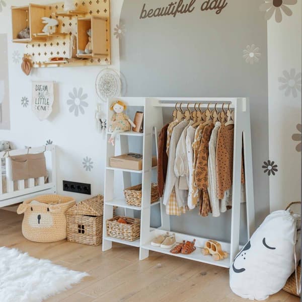 Lasten vaatekaappi, Puinen vaateteline Puinen vaaterekki A-mallinen ...