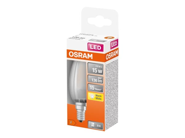 OSRAM LED STAR - LED-glödlampa med filament - form: B35 - glaserad finish - E14 - 2 W ...