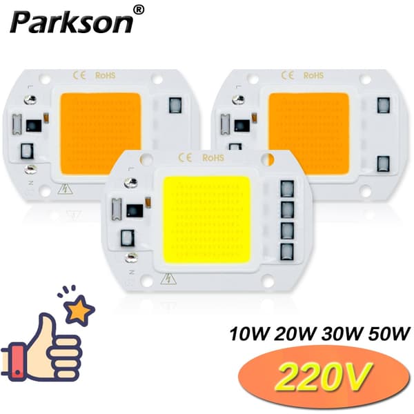 COB Chip LED-lampa 220V 10W 20W 30W 50W Smart IC Behövs ingen drivrutin ...