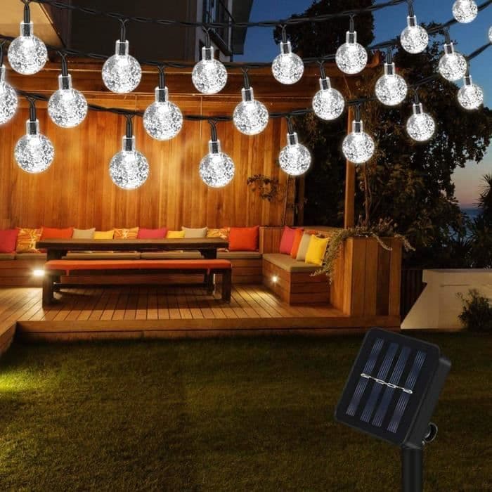 Outdoor Solar Garland 7m 50 Led Vitljus Girland Med 8 Lägen Och Vattentät Ip65 Dekorativ Lampa