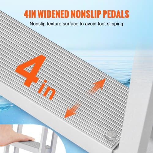Dock Ladder, Retractable 4 Steps, 46.5x60.5x140-170.5 cm, Aluminum | CDON