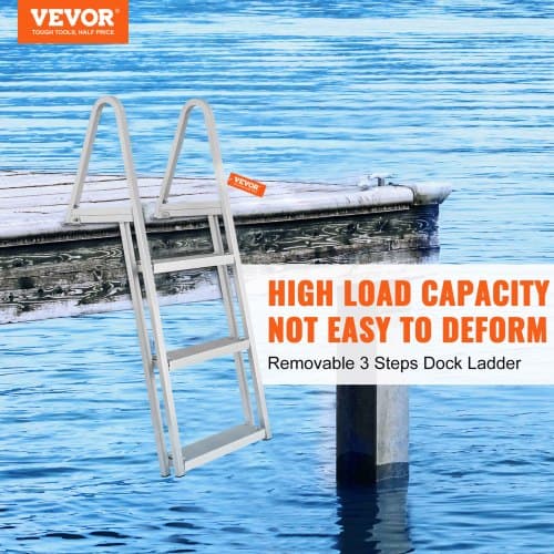 Dock Ladder, 3-Step Removable, 61x45.5x122.5 cm, Aluminum | CDON