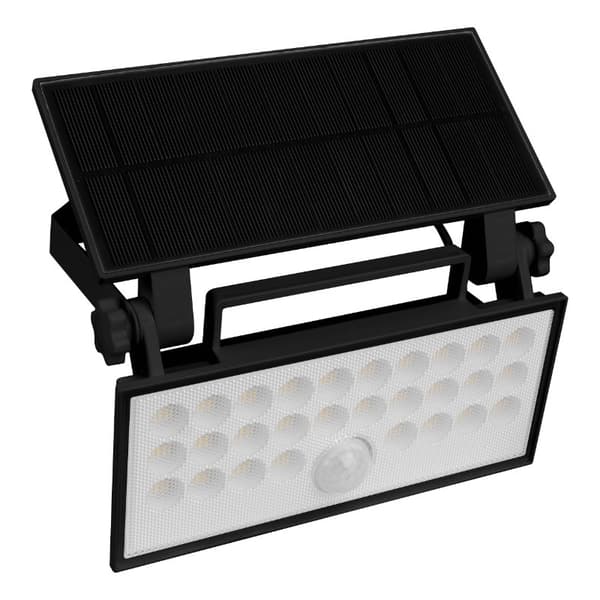 8W LED solcellslampa med rörelsesensor, svart IP65 DPM | CDON