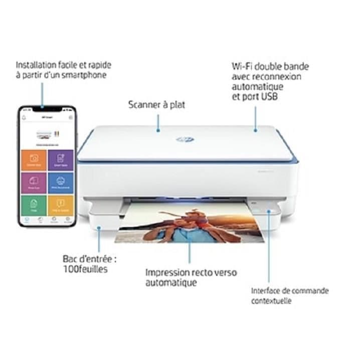 3 i 1 printer - HP Envy 6010 - Kvalificeret øjeblikkelig blæk - 2 ...