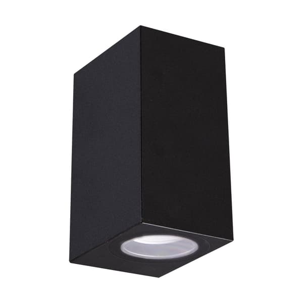 Utomhus trädgårdsvägglampa GAMP 2xGU10 D IP54 svart | CDON