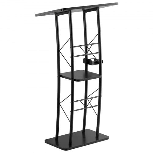 Podium Stand, 59.5x40x118 cm, Black, Metal | CDON