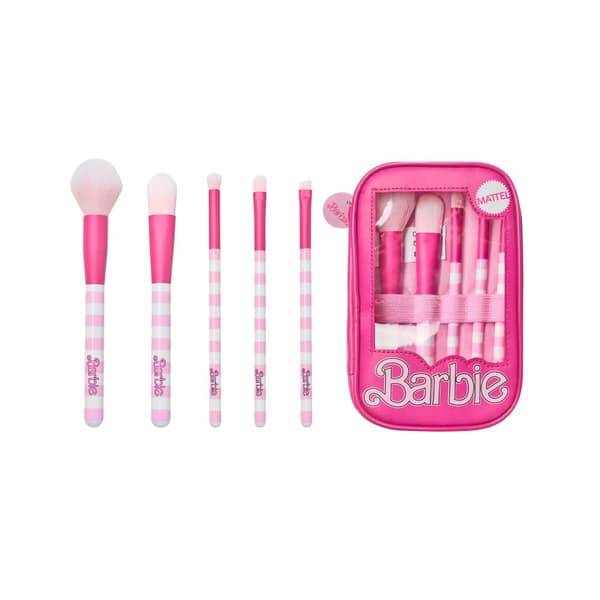 Barbie Womens/Ladies Retro Stripe Make-Up Brush Set | CDON