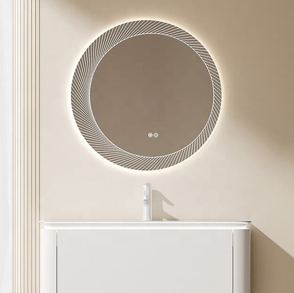 Kuban Speglar Badrumsspegel Rund med LED-belysning, spegel med lampor ...