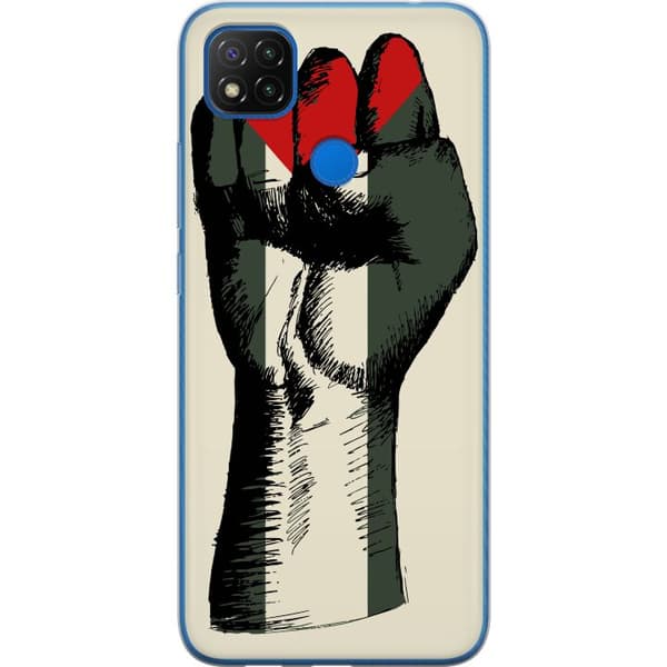 Xiaomi Redmi 9C NFC Gennemsigtig cover Hånd bundet i Palæstinas farver ...