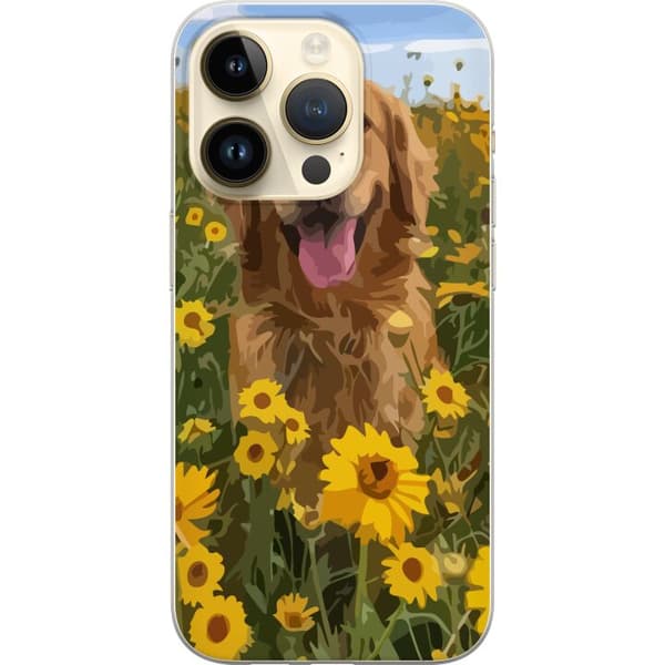 Apple iPhone 15 Pro Gennemsigtig cover Golden Retriever Solrosmark ...