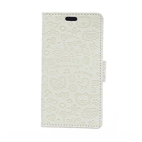 Halfdan Läderfodral med tecknad graffiti för Huawei Y360 - Vit | CDON