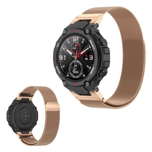 Amazfit T-Rex Pro / T-Rex shiny stainless steel watch band - Rose Gold ...