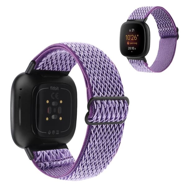 Fitbit Sense / Versa 3 nylon wave pattern watch strap - Purple | CDON
