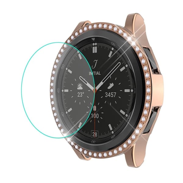 ENKAY Samsung Galaxy Watch 4 Classic (46mm) rhinestone cover + tempered ...