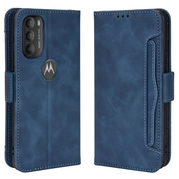 Modernt Motorola Moto G71 5G fodral med plånbok - Blå | CDON