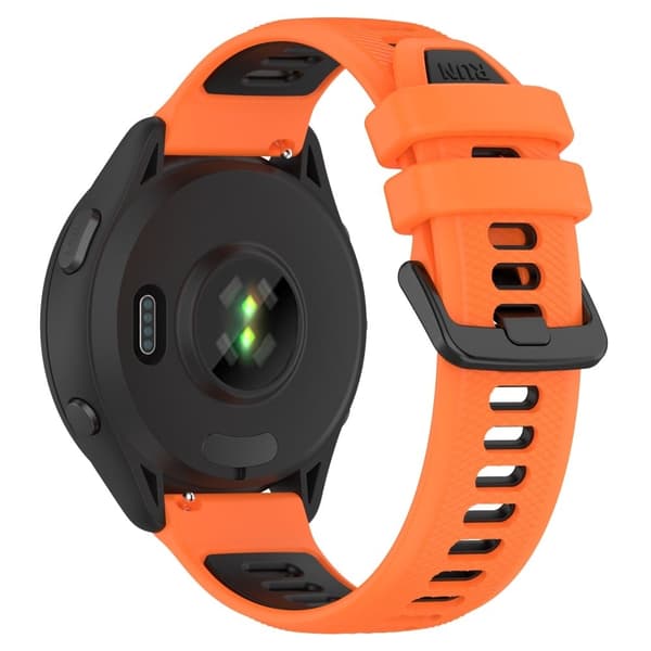 Garmin Forerunner 265S silikonrem i dubbla färger - Orange / Svart | CDON