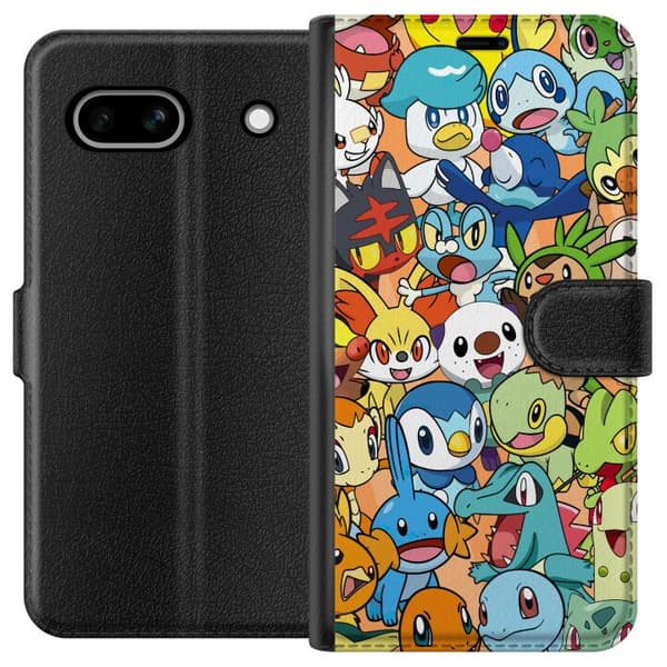 Google Pixel 7a Tegnebogsetui Pokémon design - Pikachu-collage i ...