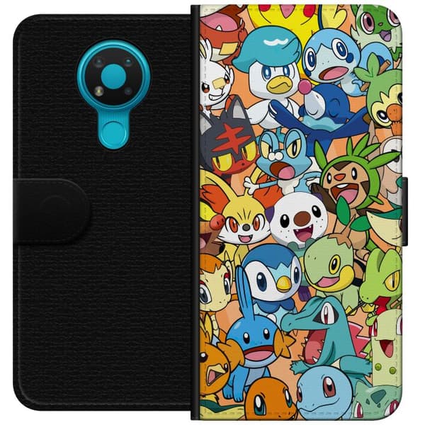 Nokia 3.4 Plånboksfodral Pokémon design - Pikachu-kollage i färgglad ...