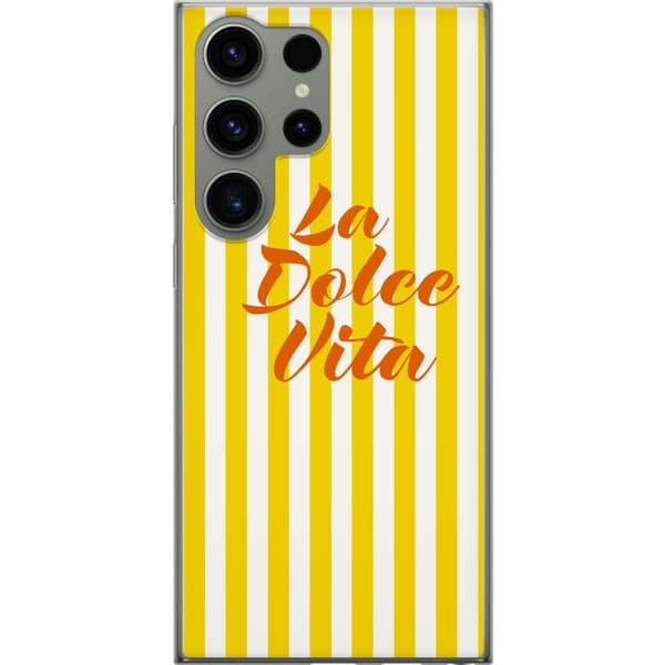 Samsung Galaxy S23 Ultra Läpinäkyvä kuori La Dolce Vita lainaus juliste ...