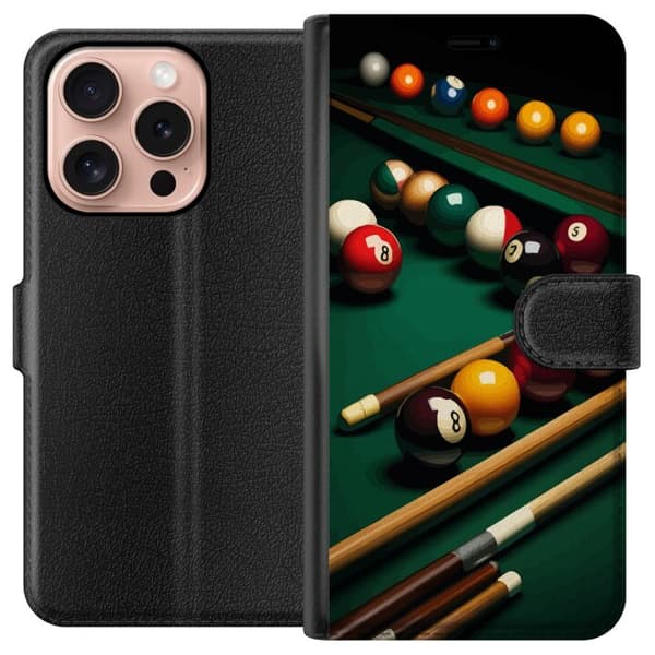 Apple iPhone 16 Pro Tegnebogsetui Pool billard kugler snooker 8 bold ...