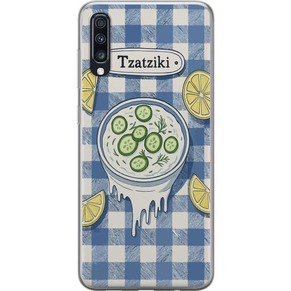 Samsung Galaxy A70 Gjennomsiktig deksel Tzatziki bolle gresk matplakat ...