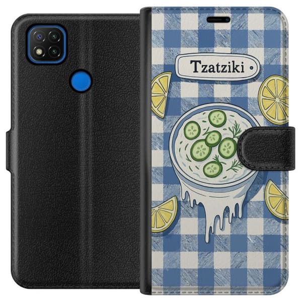 Xiaomi Redmi 9C Lommeboketui Tzatziki bolle gresk matplakat dill sitron ...