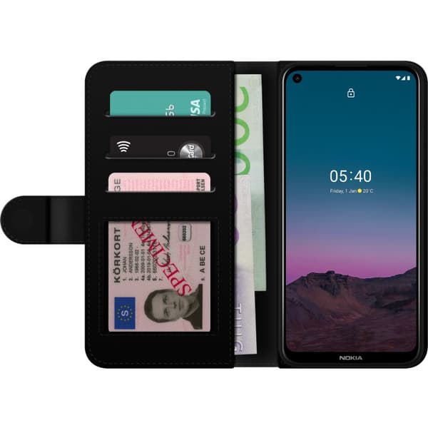Nokia 5.4 Lommeboketui Kasakhstan sol og ørn symbol i gull på blå ...