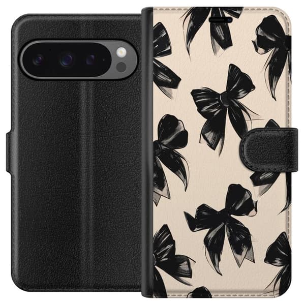 Google Pixel 9 Pro XL Lommeboketui Svarte sløyfer på beige bakgrunn ...