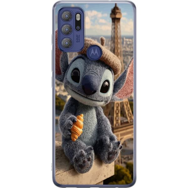 Motorola Moto G60S Gjennomsiktig deksel Stitch i Paris med croissant og ...