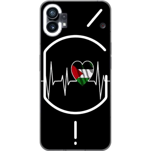 Nothing Phone (1) Gennemsigtig cover Palæstina hjerte med EKG linje ...