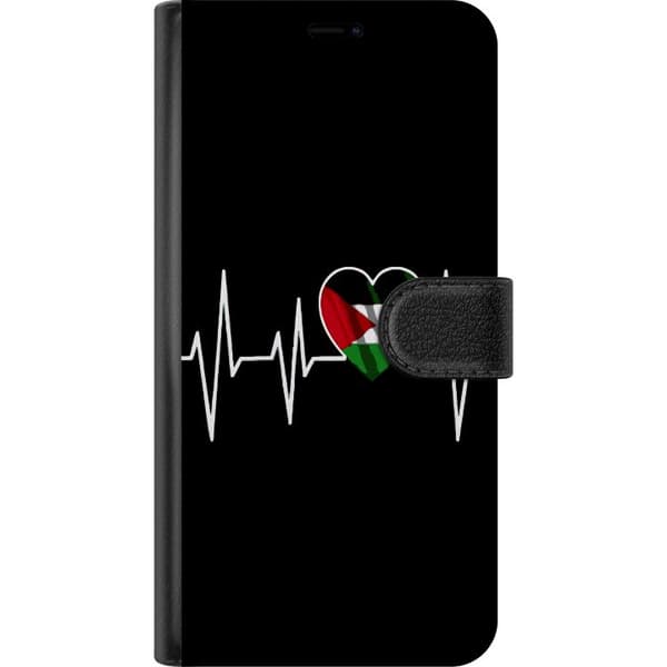 OnePlus 13R Tegnebogsetui Palæstina hjerte med EKG linje flagfarver ...