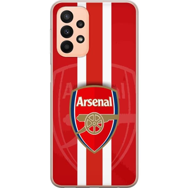 Samsung Galaxy A23 5G Gjennomsiktig deksel Arsenals logo med rød og ...
