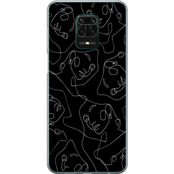 Xiaomi Redmi Note 9 Pro Genomskinligt Skal Abstrakta ansikten ...