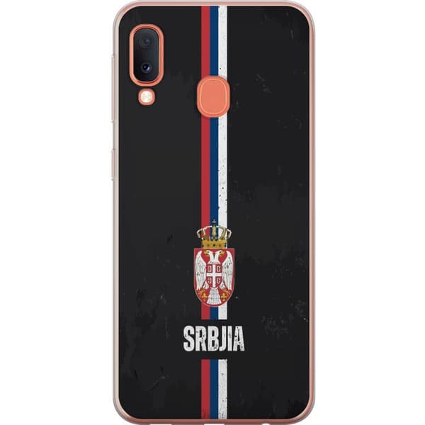 Samsung Galaxy A20e Läpinäkyvä kuori Serbian lippu, jossa on ...