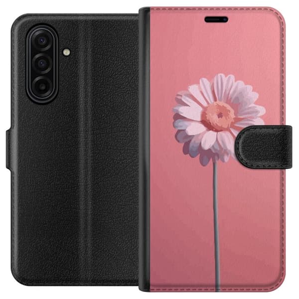 Samsung Galaxy A17 5G Plånboksfodral Enkel rosa blomma på ljus bakgrund ...