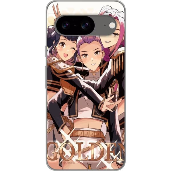 Google Pixel 8 Läpinäkyvä kuori K-Pop Demon Hunters kullan ja mustan ...