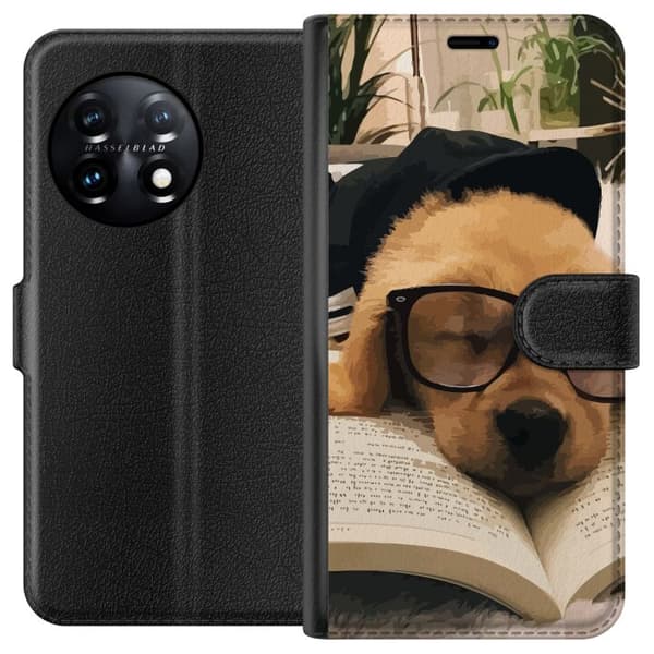OnePlus 11R Tegnebogsetui Sød kanin i grønt græs med blød pels og store ...
