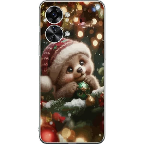 OnePlus Nord 2T Genomskinligt Skal Julsovbjörn kulor söt björn mysiga ...