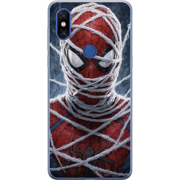Xiaomi Mi Mix 3 Genomskinligt Skal Spider-Man täckt av täta nätlager i ...